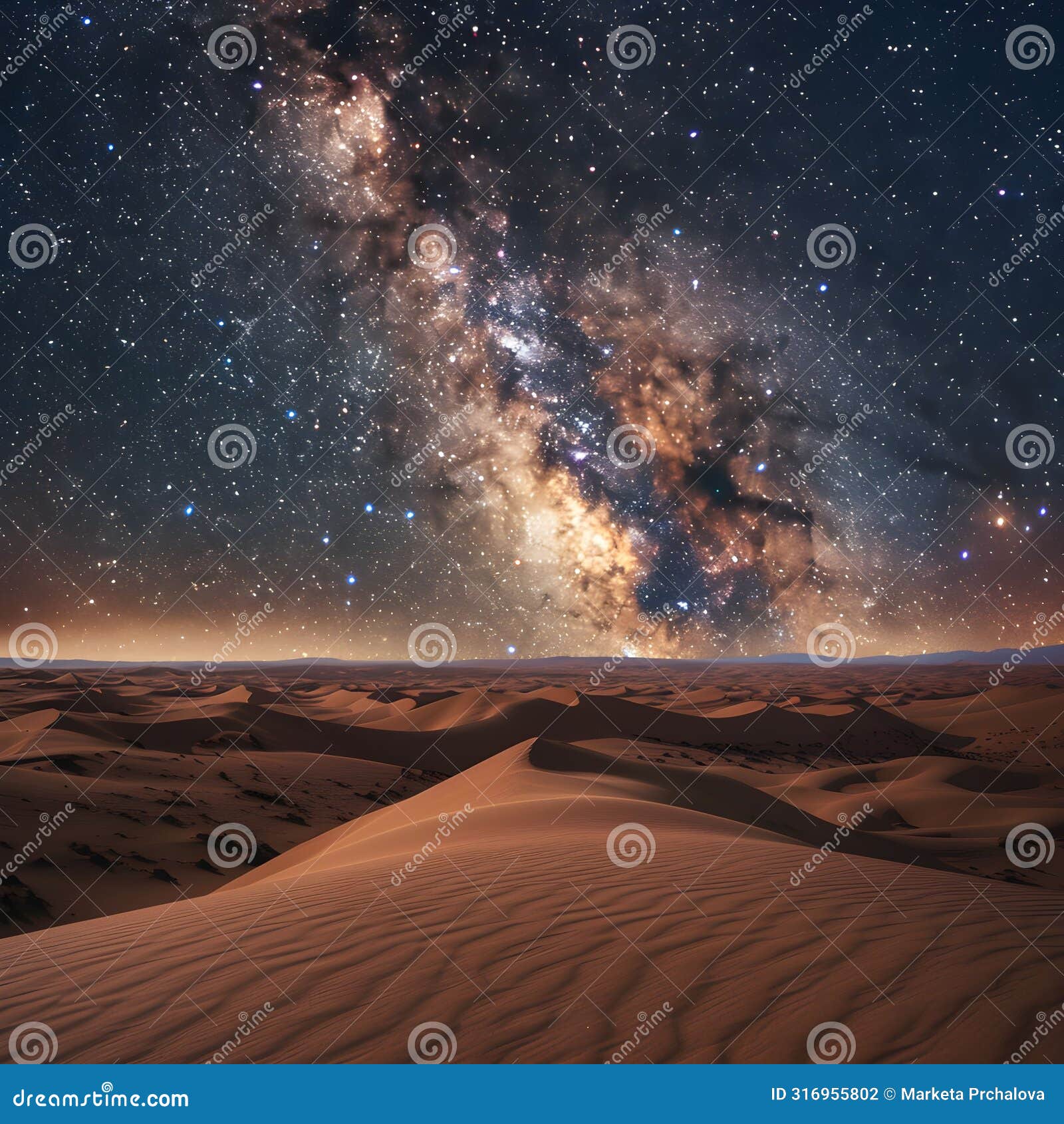 Starry Sky Over the Sahara: Night Symphony of Silence Stock ...