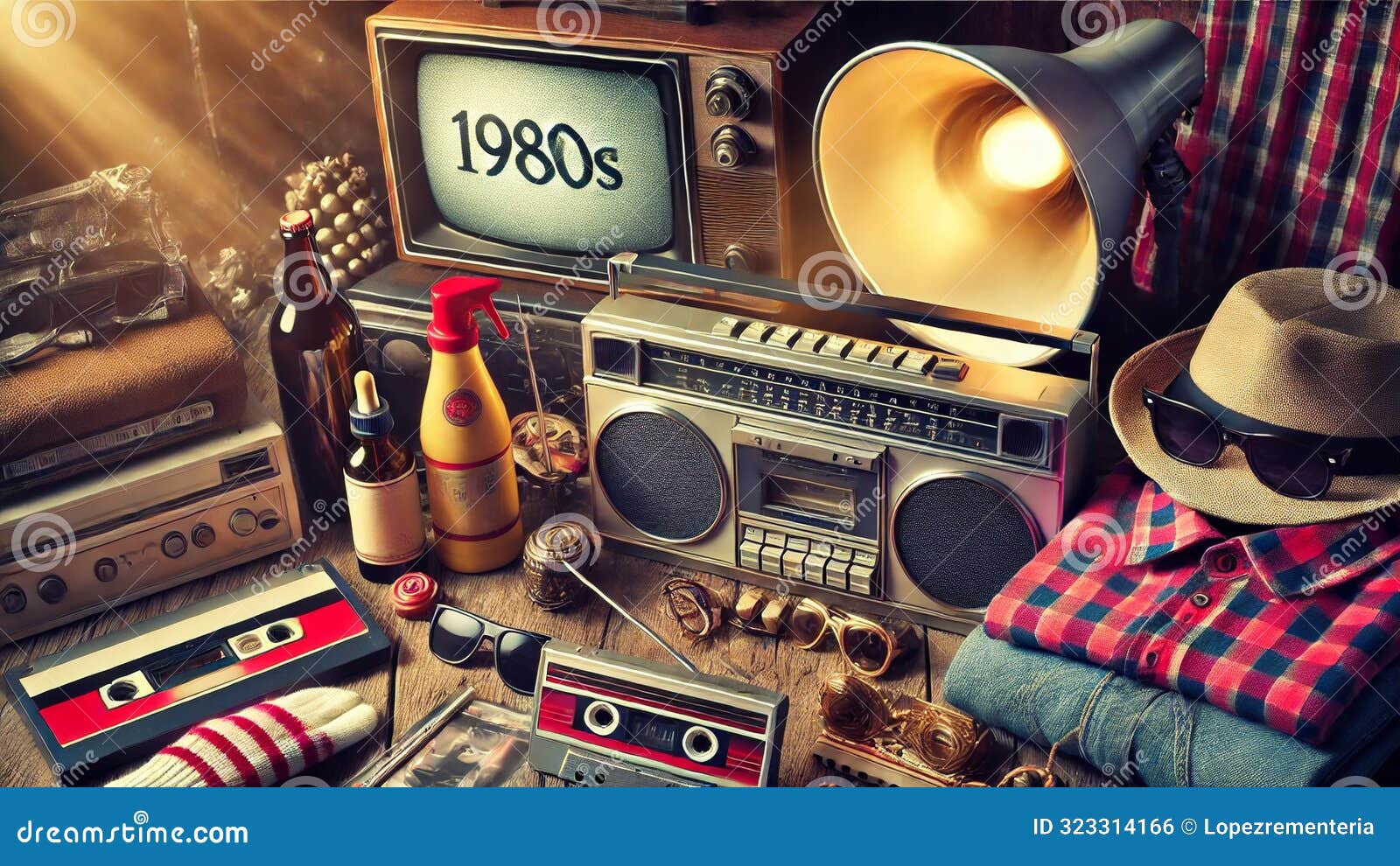 Retro 1980s Style Pattern Vector Illustration | CartoonDealer.com #77724726