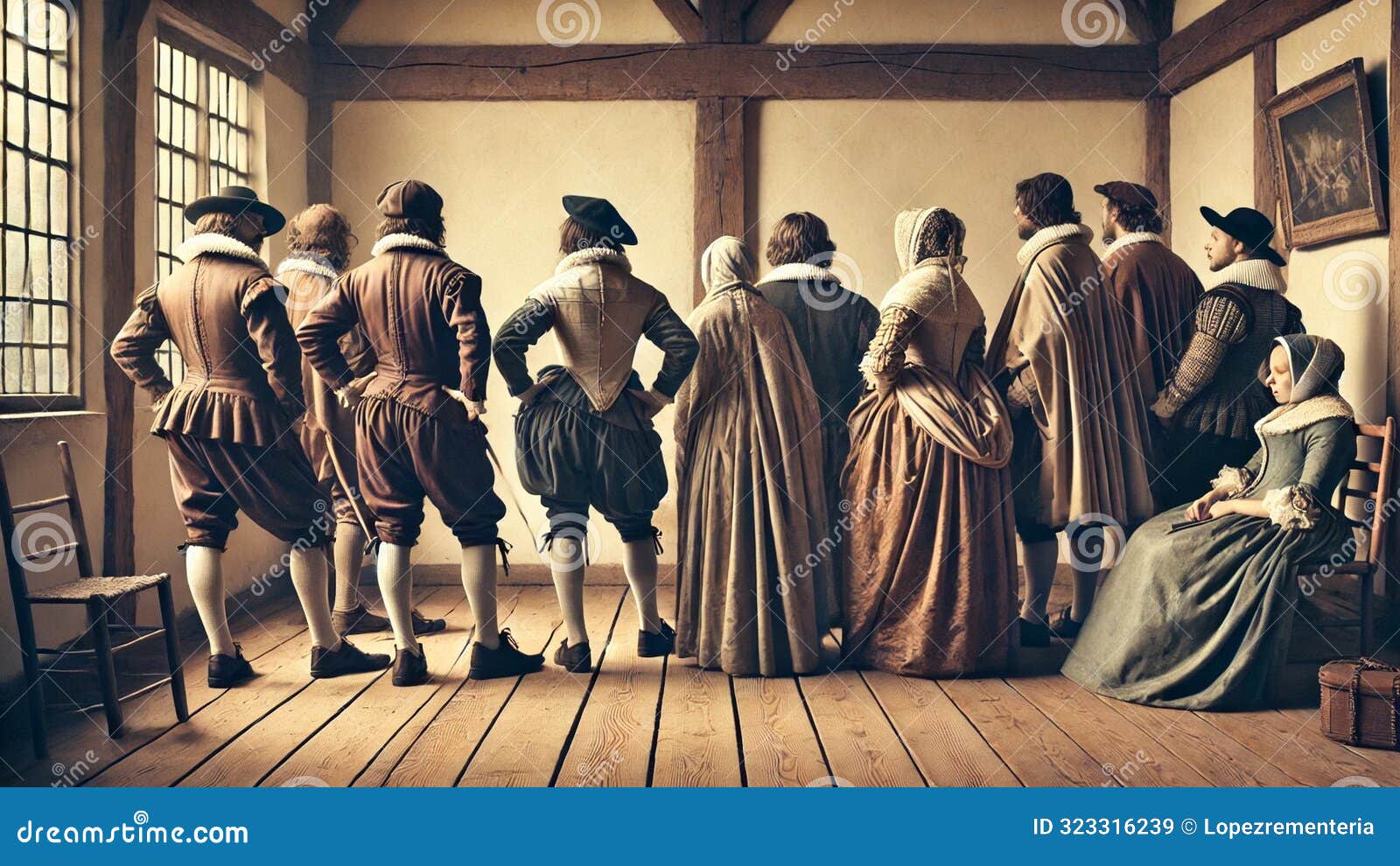 Vintage 1600s Photograph with Retro Tones and Natural Lighting Stock ...