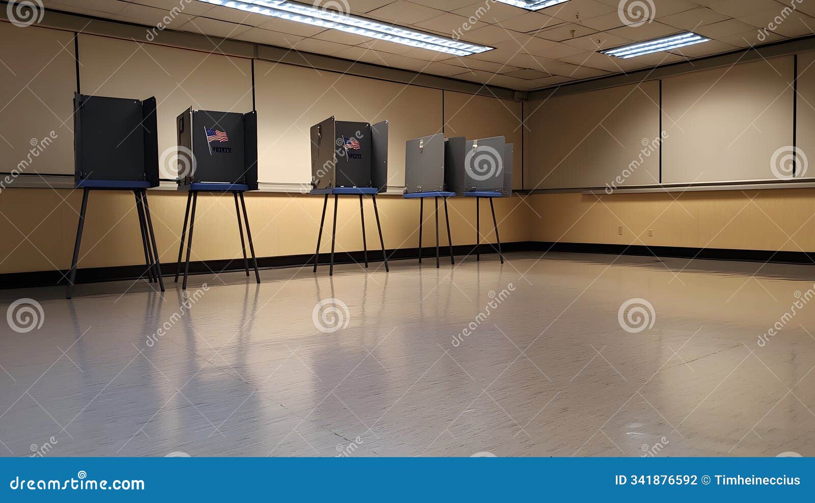 Voting Booths for Election Day in an American Polling Place Stock ...