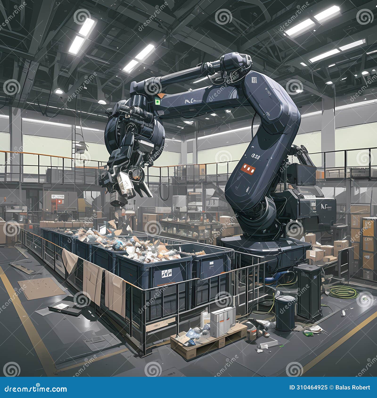 Robotic Waste Management - High-Tech Efficiency Royalty-Free Stock ...