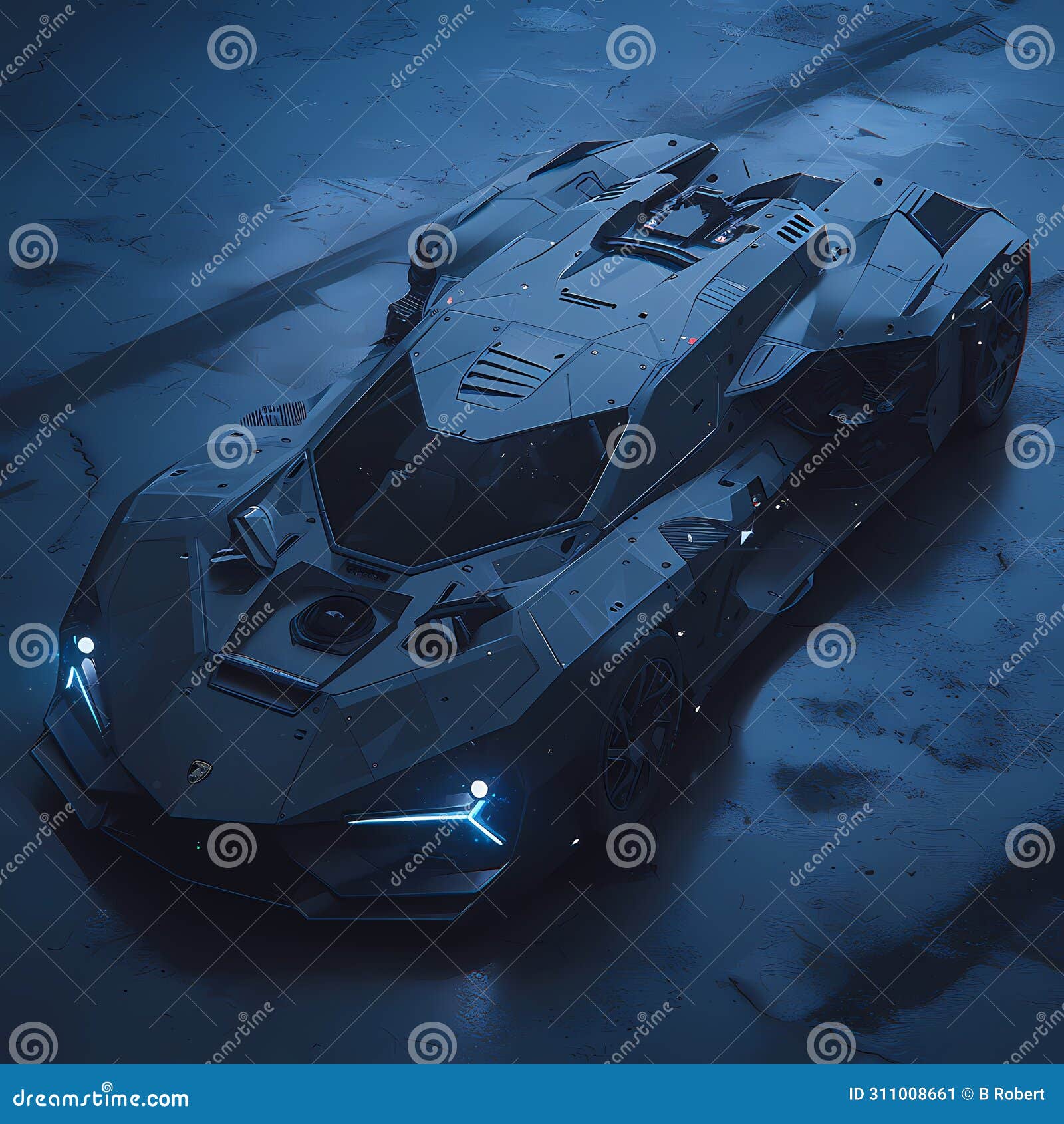 Silent and Stealthy: High-Tech Car on the Move Stock Illustration ...