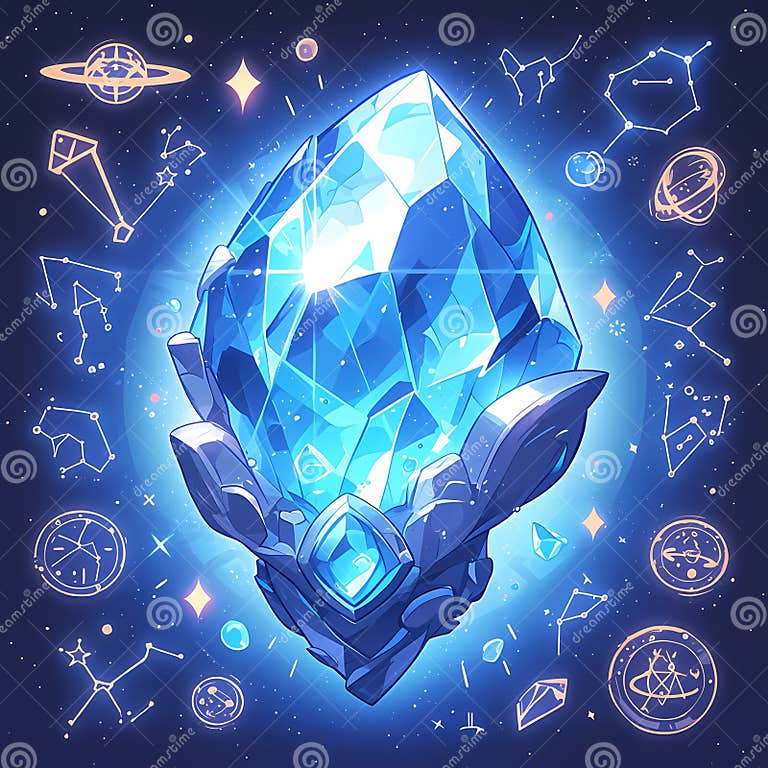 Glistening Crystal Icon - Multifaceted & Glowing Stock Illustration ...