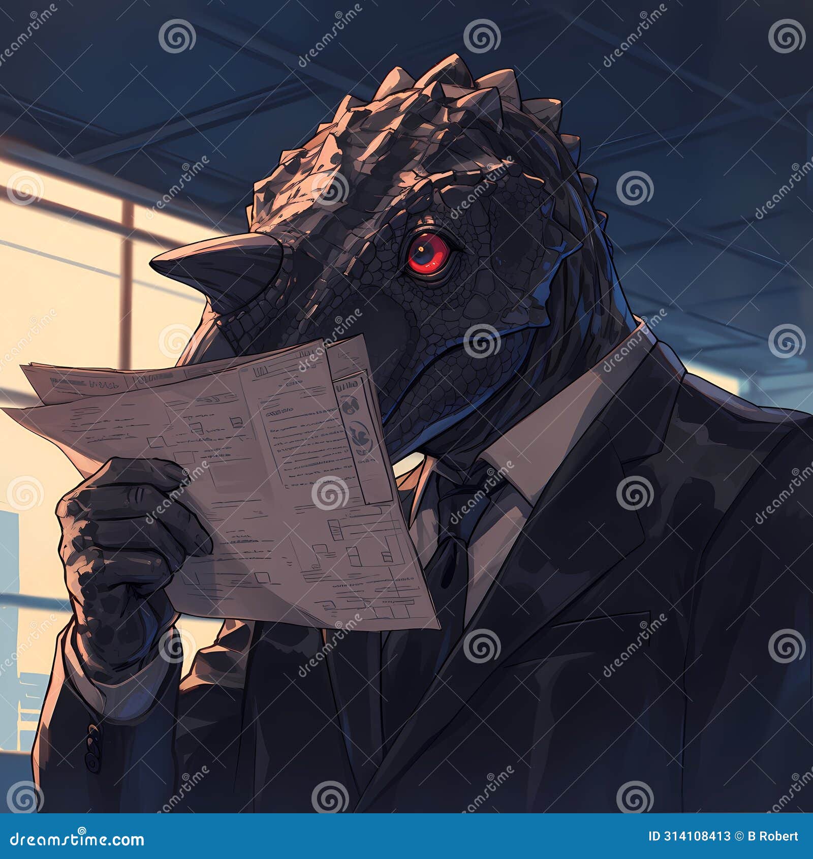 Ceratosaurus in a Suit: a Surprising Leader Stock Illustration ...