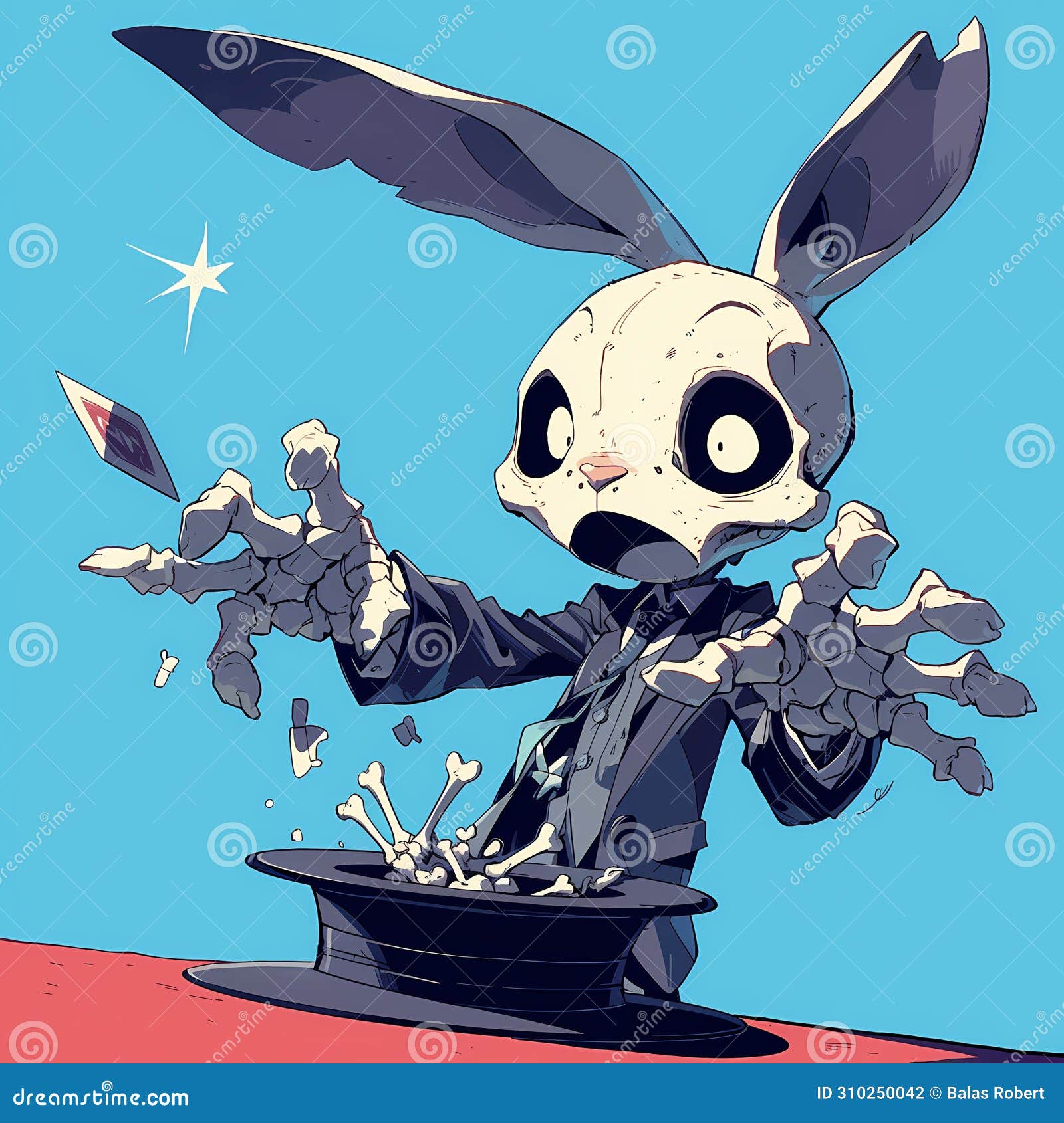 Shocked Bunny Magician Illustration Stock Illustration - Illustration ...