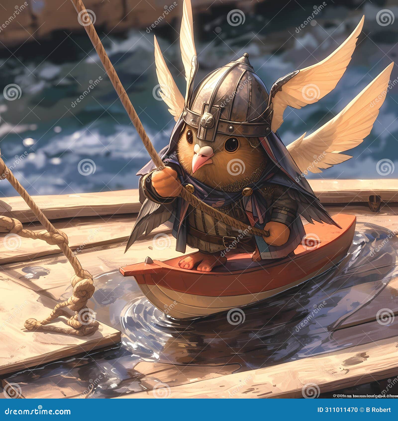 Adorable Viking Pigeon - Stock Image Stock Illustration - Illustration ...