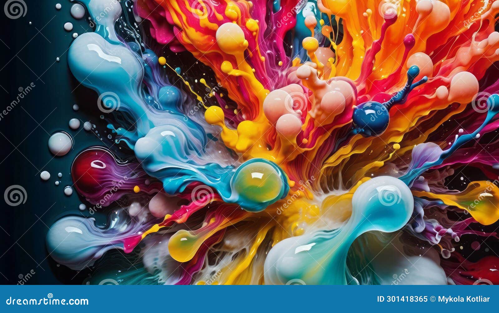 Dynamic Burst of Colorful Vibrant Paint Stock Image - Image of design ...