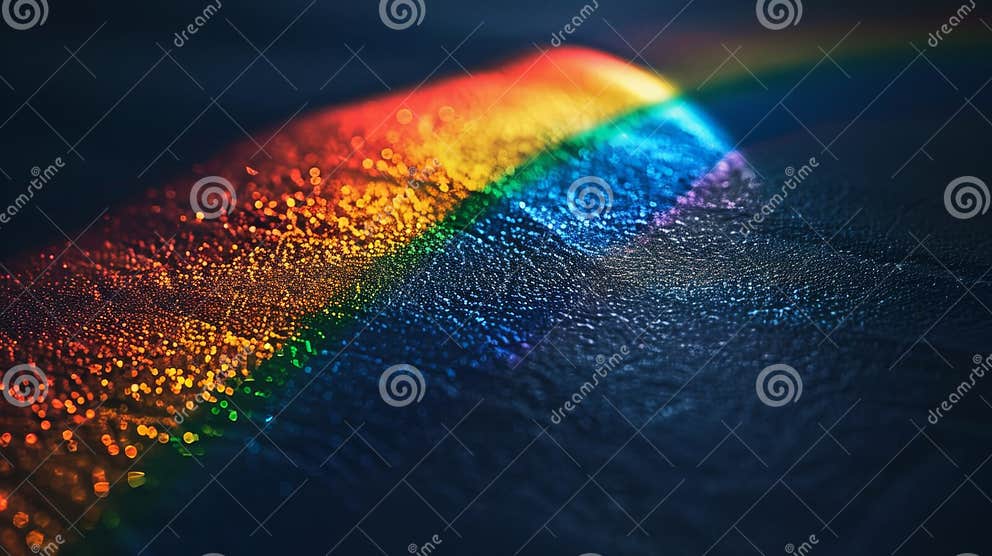 Colorful Spectrum of Light on Wet Surface, Generative AI Stock ...