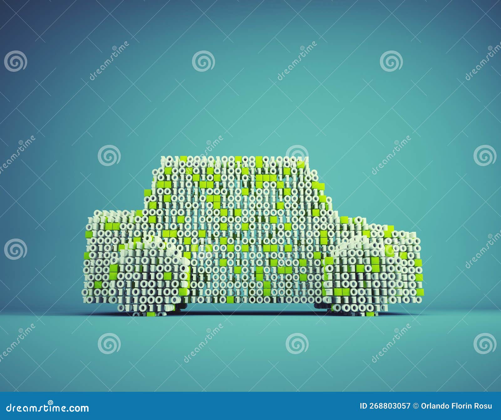 Image of a Car Composed of Binary Code Stock Illustration ...