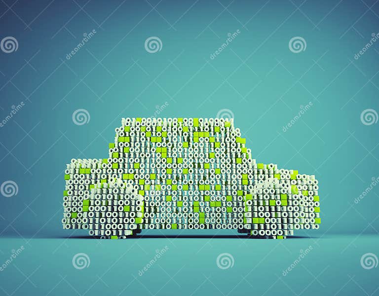 Image of a Car Composed of Binary Code Stock Illustration ...