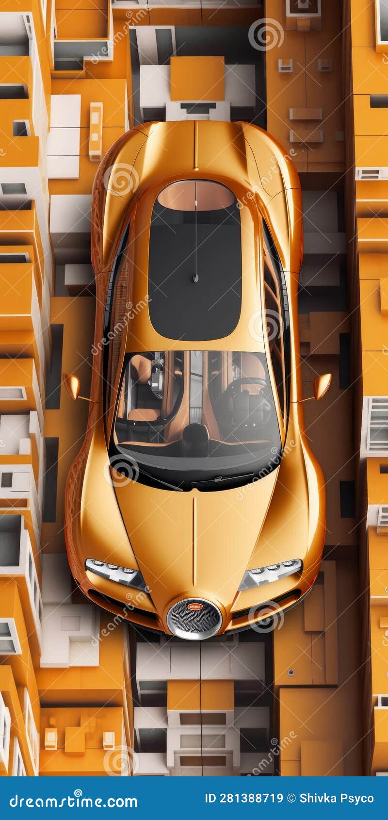 Image of Car 3D Top View Wide Angle of Bugatti Generative AI Stock ...