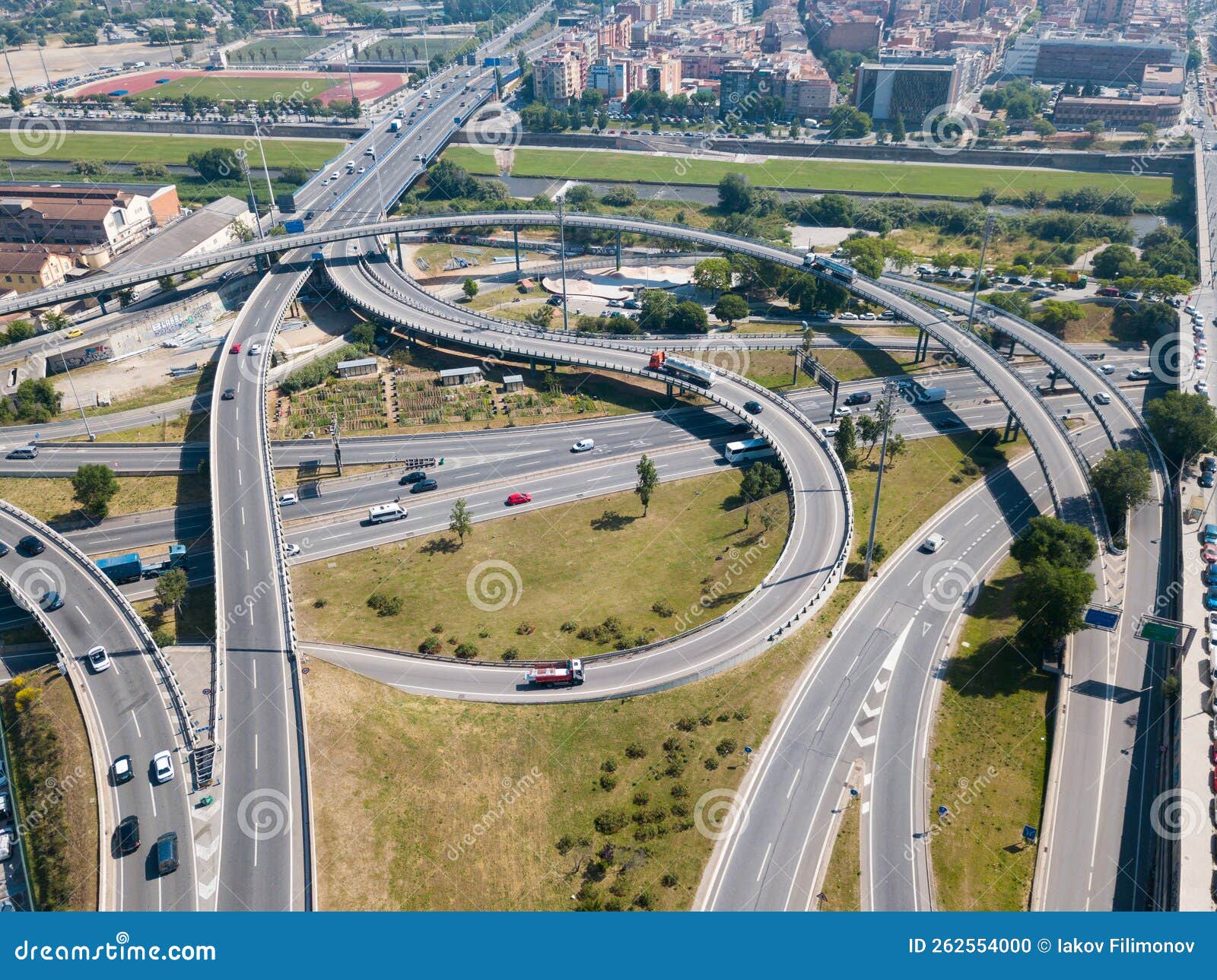 Image of Car Interchange of Barcelona Stock Photo - Image of ...
