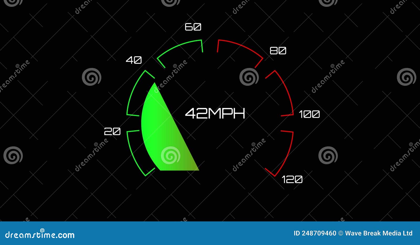 Image of Car Speedometer on Black Background Stock Illustration ...