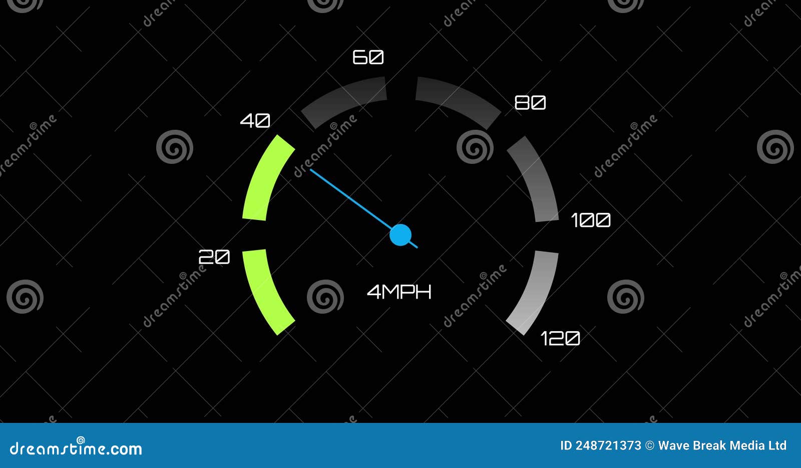 Image of Car Speedometer on Black Background Stock Illustration ...