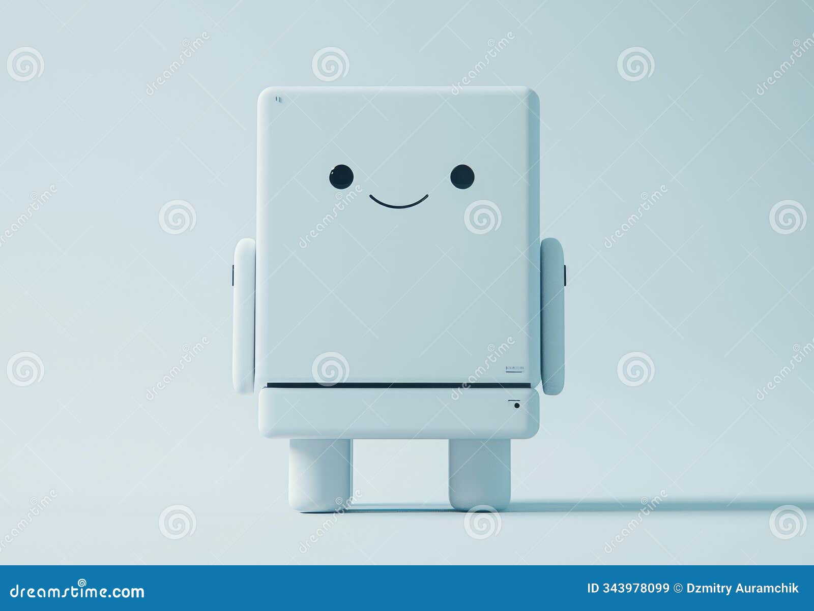 An Image of a Cardboard Box Robot with a Smile Appears on a White ...