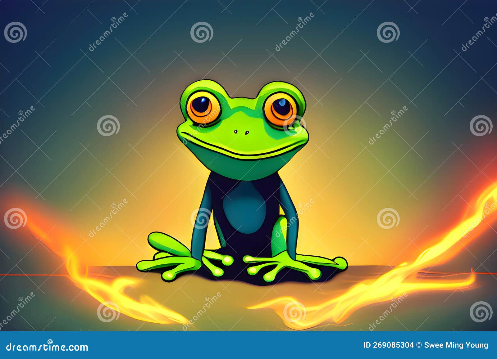 Image of the Cartoon Character Anthropomorphic Frog Stock Illustration ...