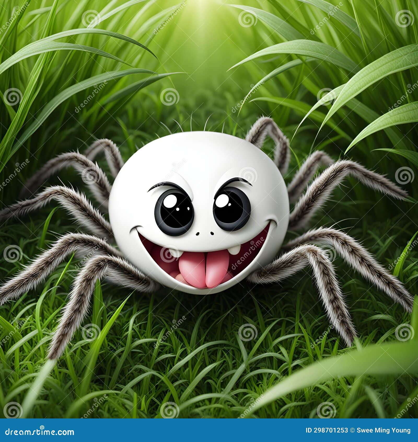Image of Cartoon Jumping Spider Smiling Like Human Mouth Feature. Stock ...