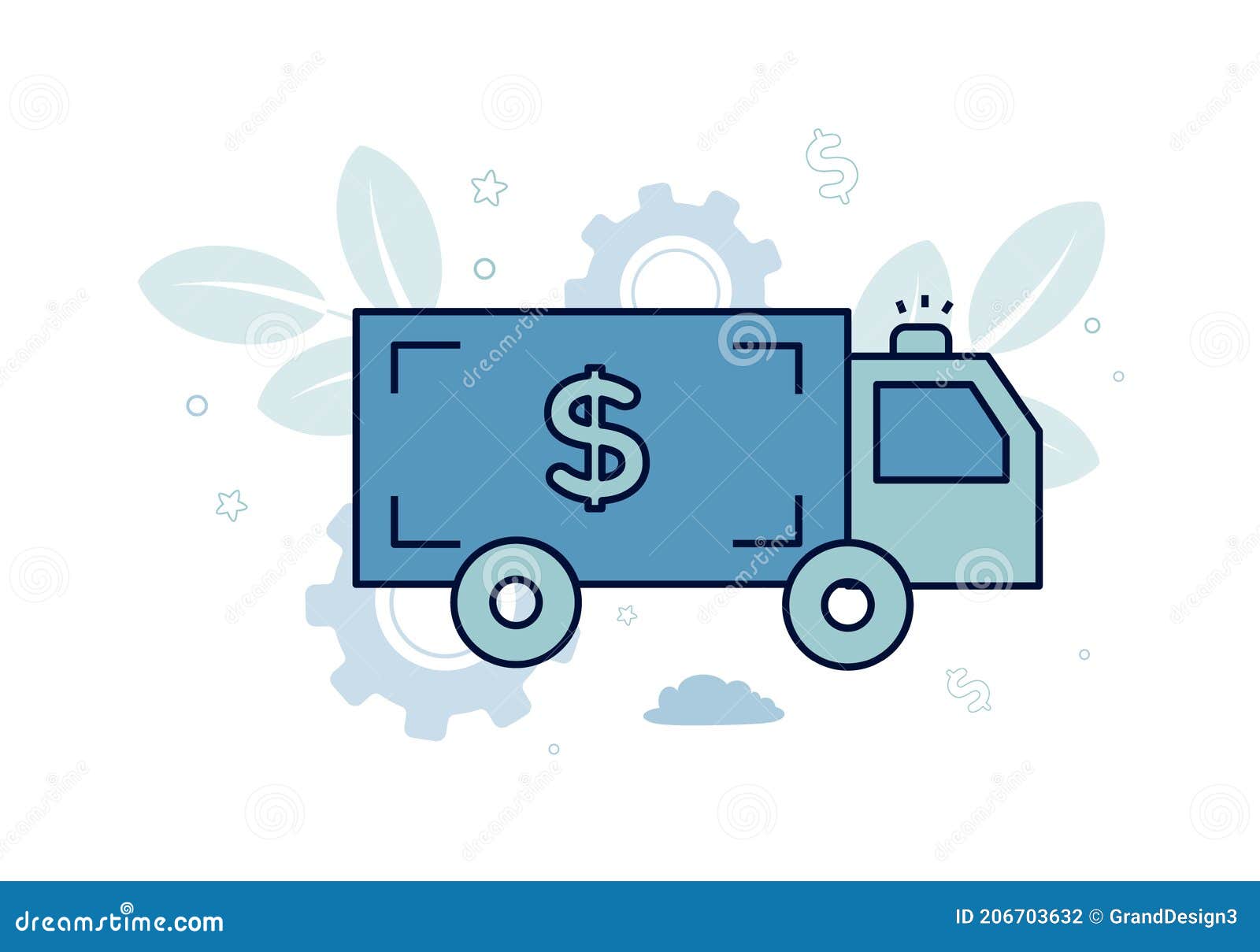 Image of a Cash Collection Car. Vector Illustration. Stock Illustration ...