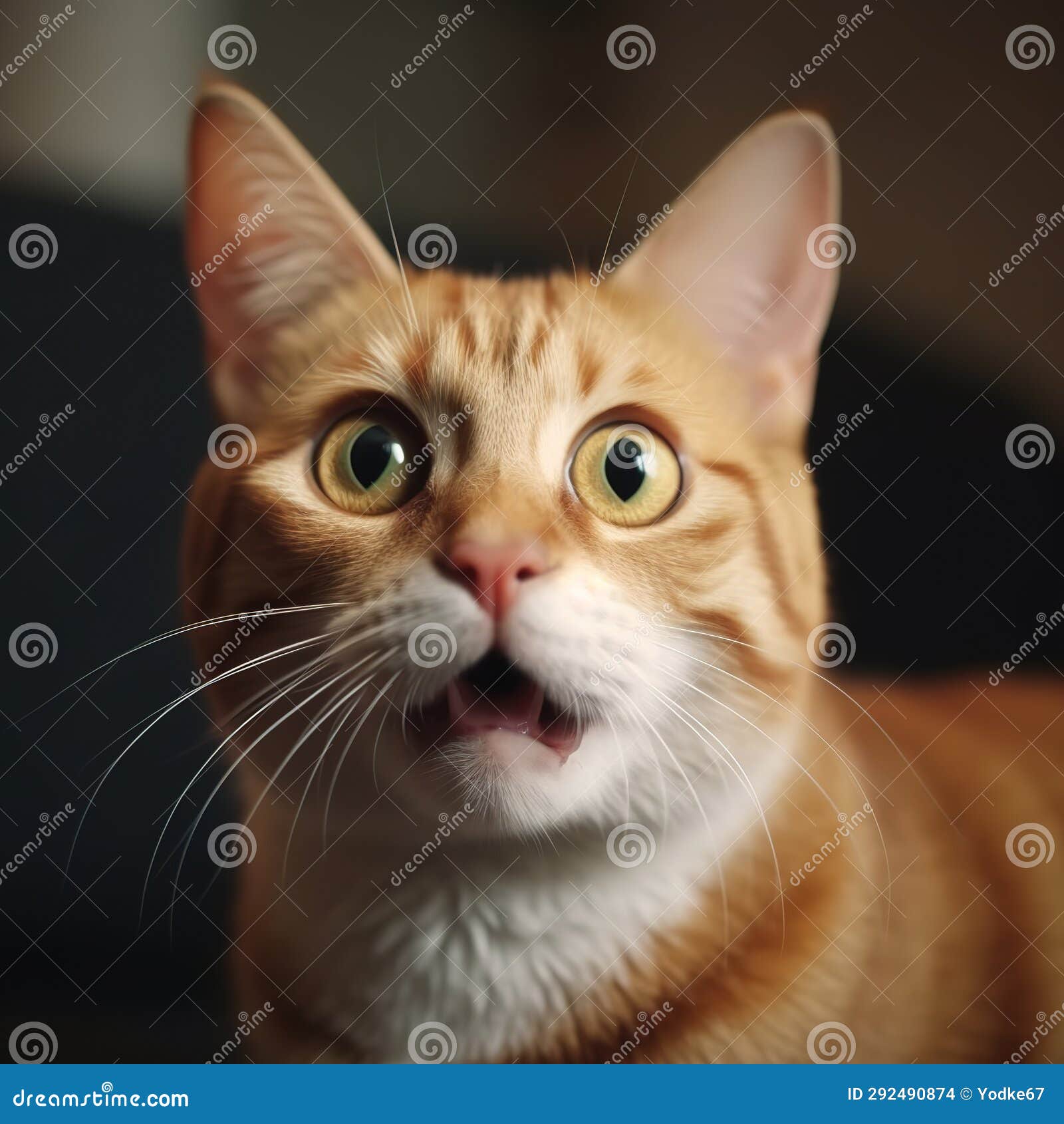 Image of a Cat with a Startled Expression. Pet, Animals Stock ...