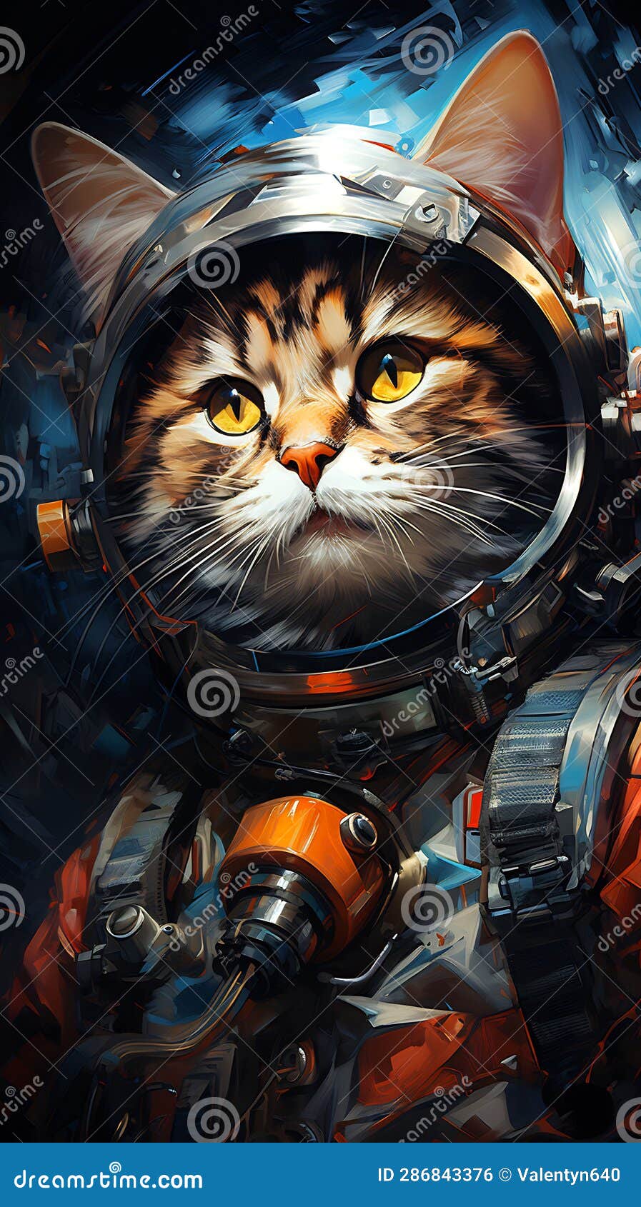 Image of Cat Wearing Space Suit and Helmet. Generative AI Stock ...