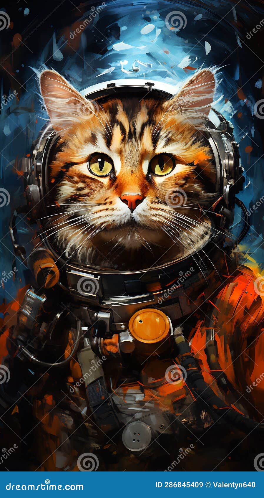 Image of Cat Wearing Space Suit and Helmet. Generative AI Stock ...