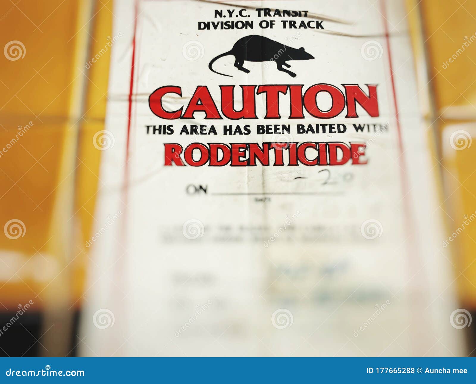 Image of Caution this Area Has Been Baited with Rodenticide Sign ...
