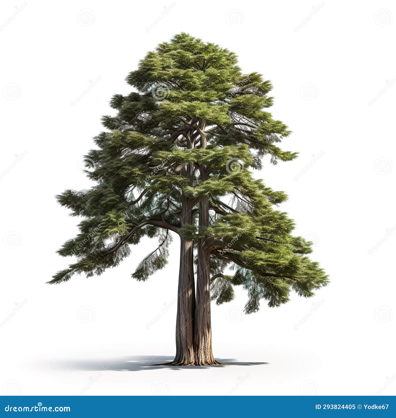 Image of Cedar Tree on White Background. Illustration, Generative AI ...