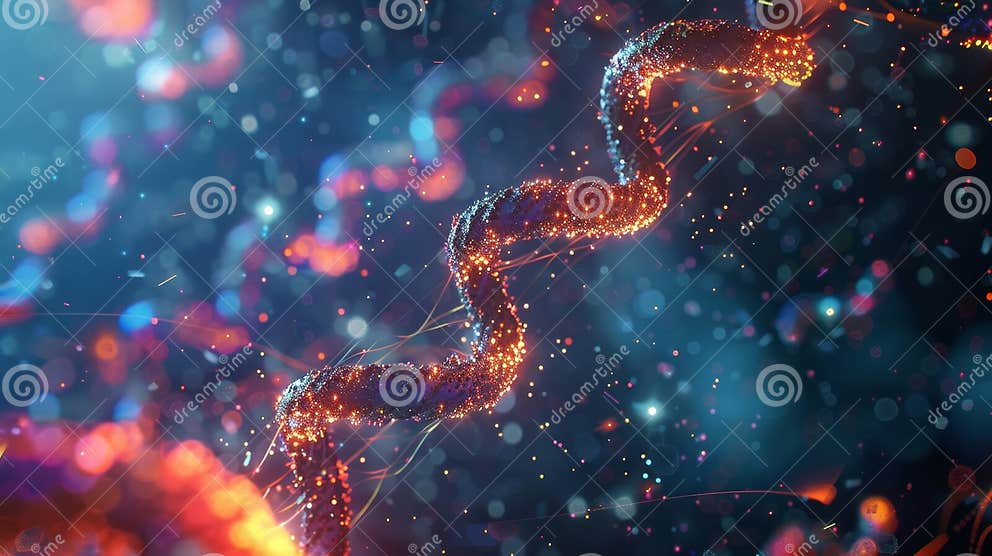 An Image of a Cell with Multiple Strands of DNA Being Carefully ...