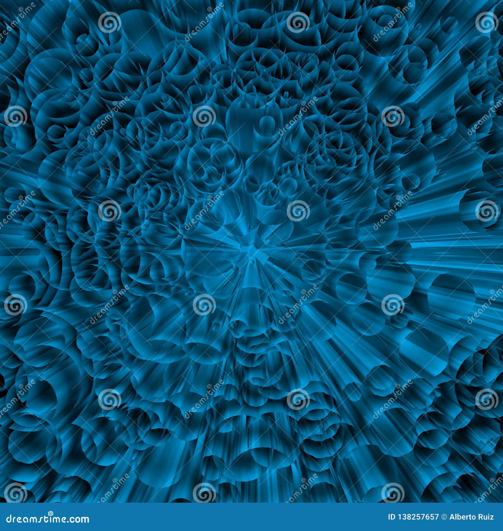 Pure Composition of Blue Explosion of Circles Stock Illustration ...