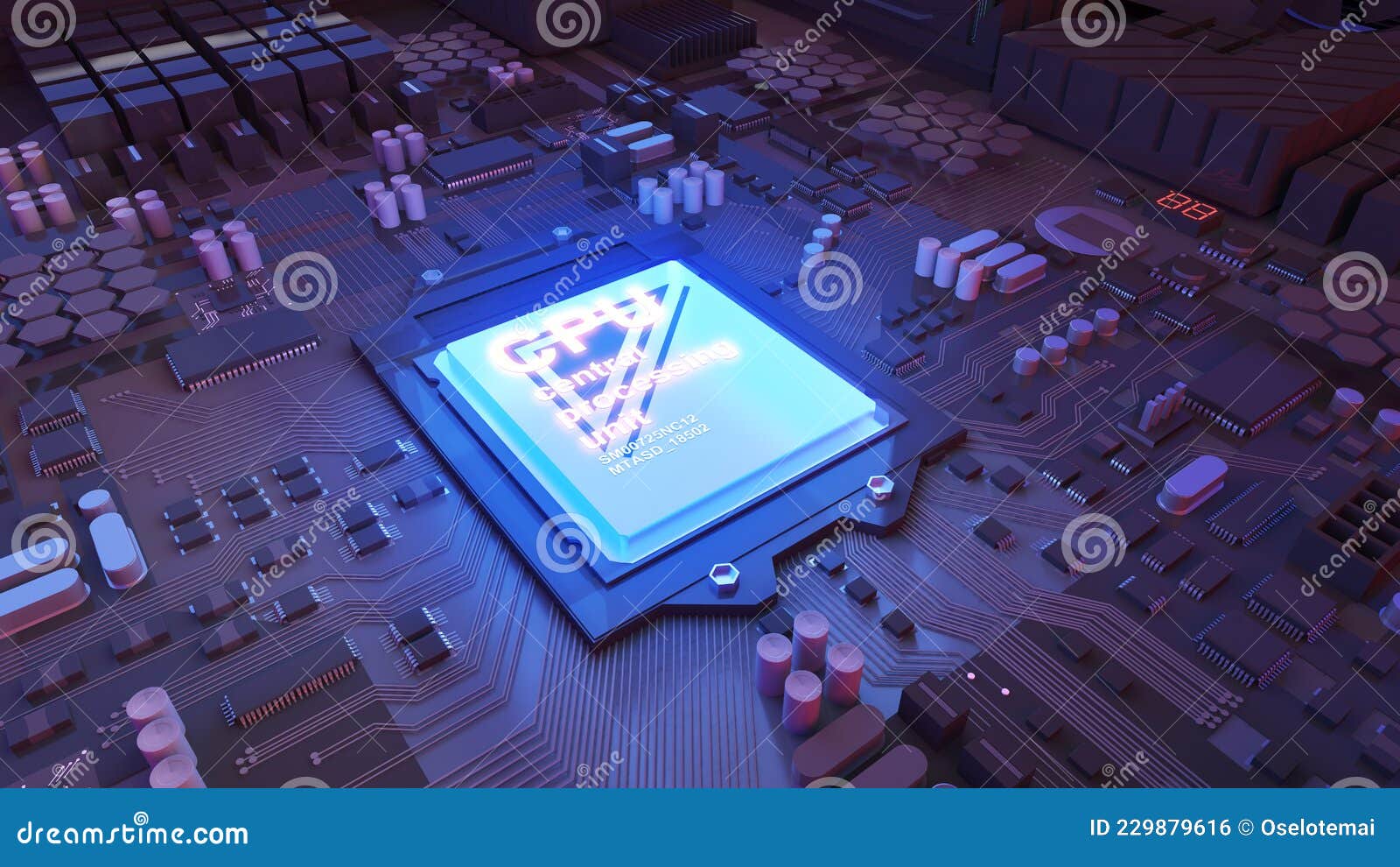 Image of the Central Processing Unit,working Processing Technology,computer Technology in the ...