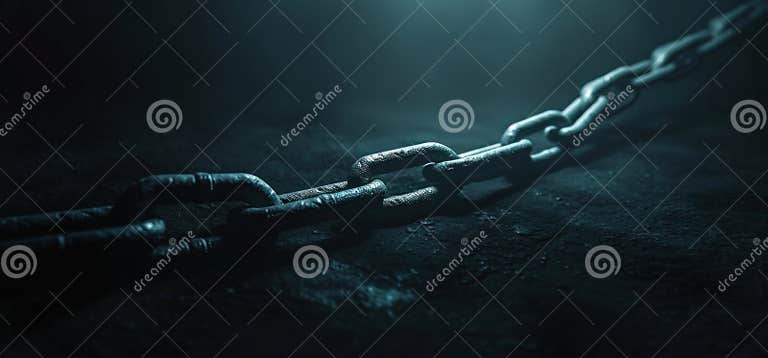 An Image of a Chain in Darkness Stock Photo - Image of rusty, safety ...