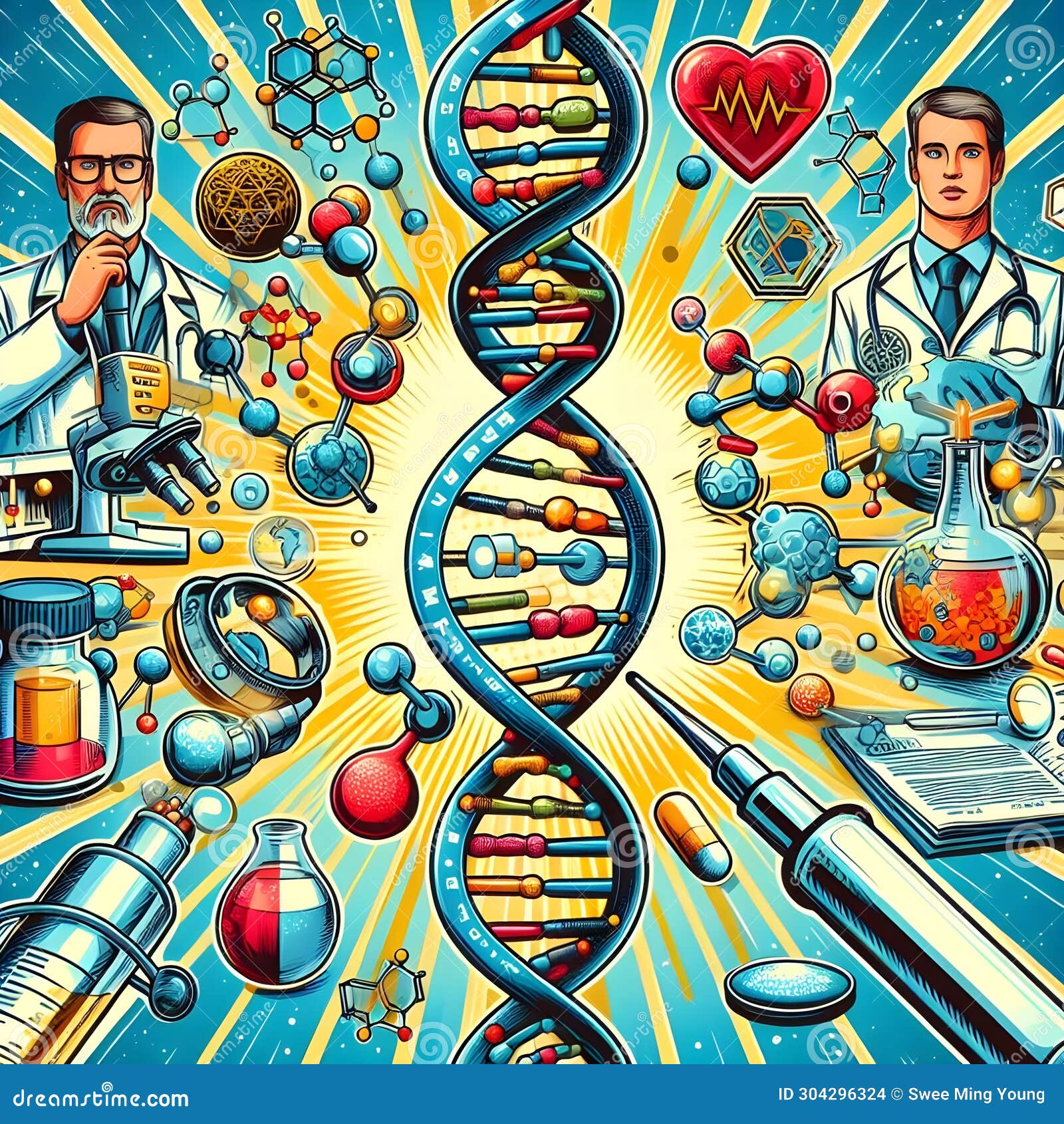 Image of a Chain Science Dna Chemistry Biotechnology Molecule Medical ...