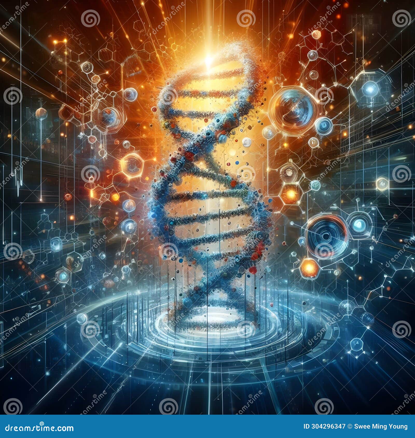Image of a Chain Science Dna Chemistry Biotechnology Molecule Medical ...