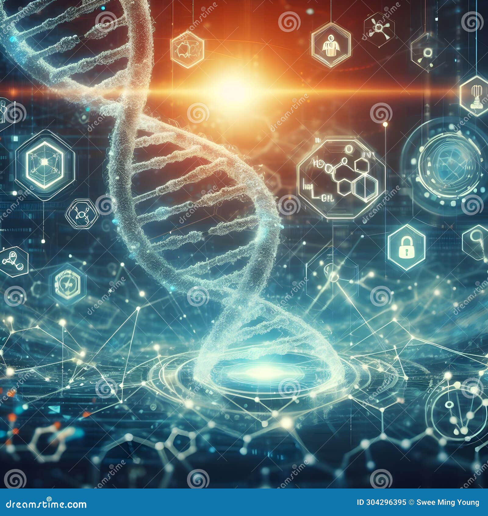 Image of a Chain Science Dna Chemistry Biotechnology Molecule Medical ...