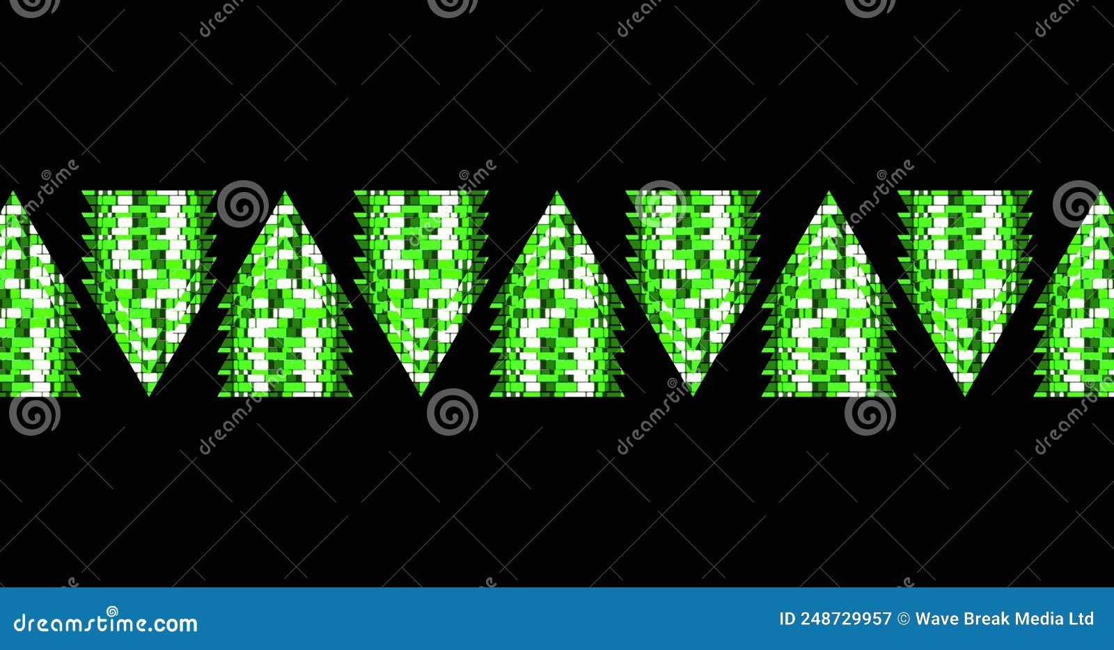 Image of Changing Green Triangles on Black Background Stock ...