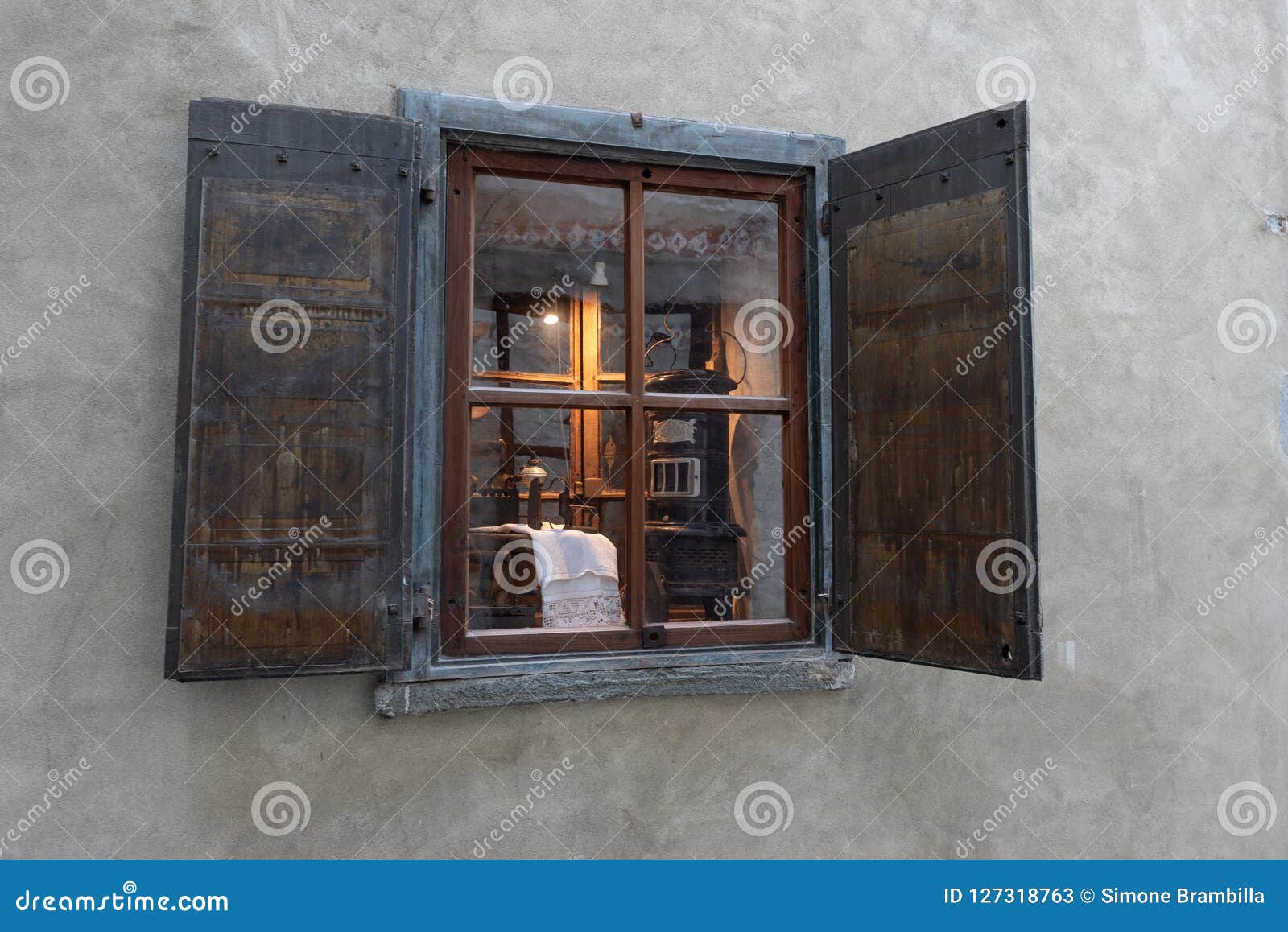 Image of a Characteristic Windows of an Ancient Village Stock Image ...
