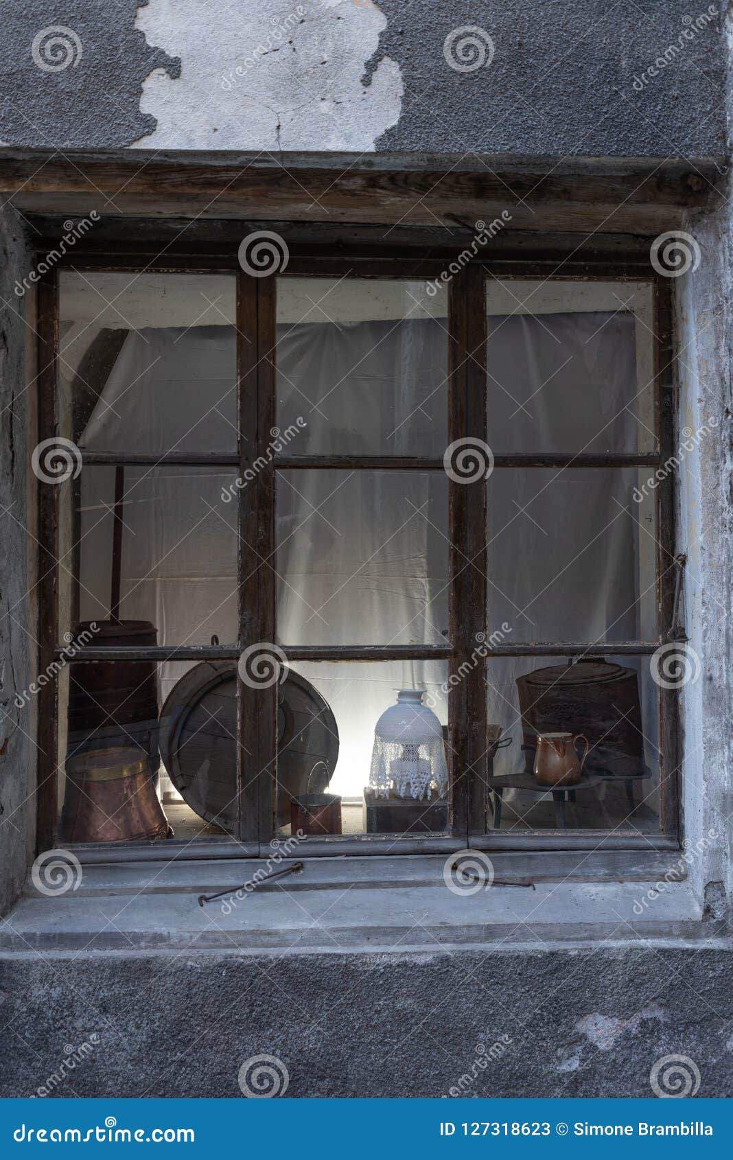 Image of a Characteristic Windows of an Ancient Village Stock Image ...