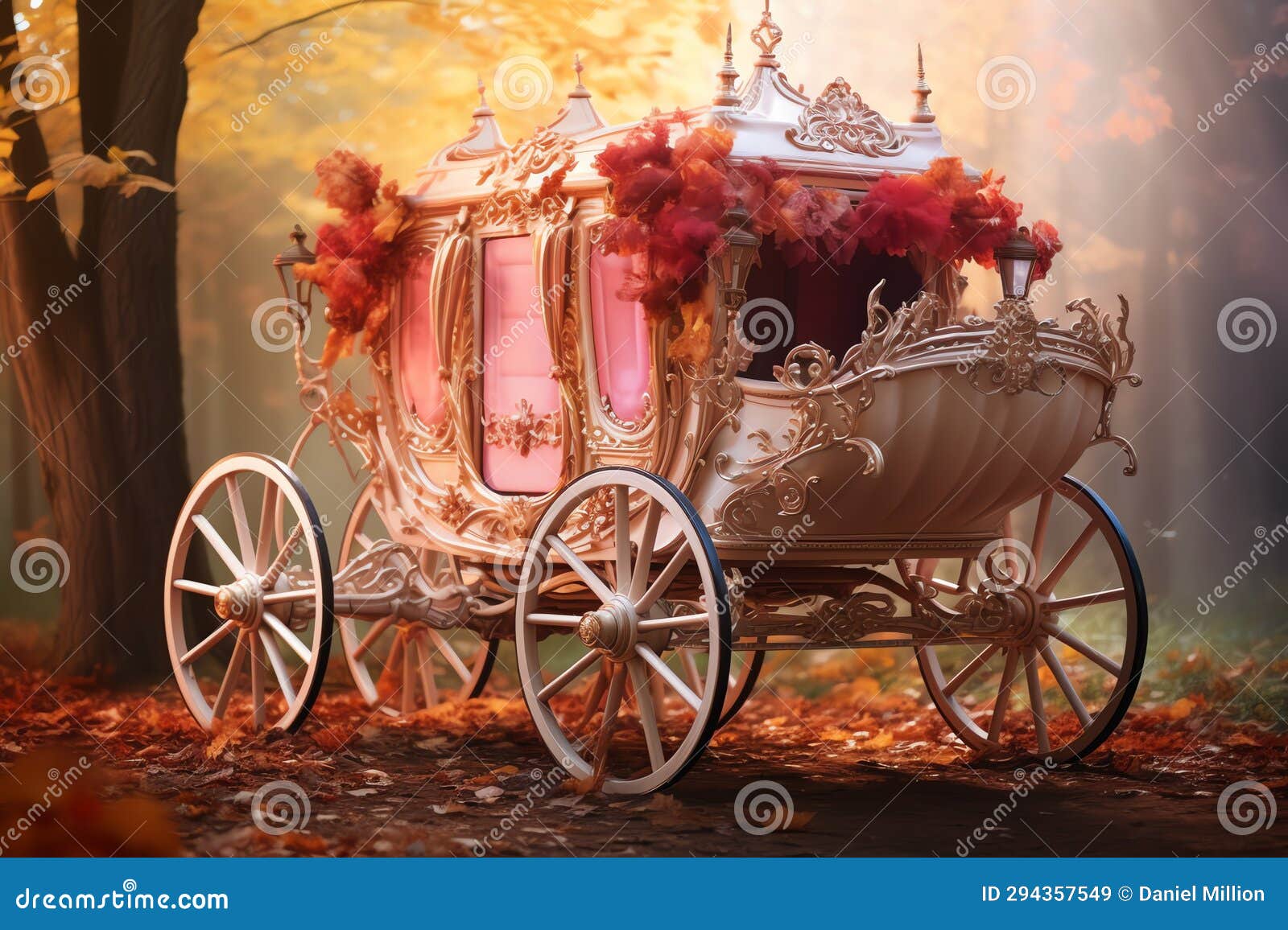 Charming Carriage Magical Fairytale World Stock Illustration ...