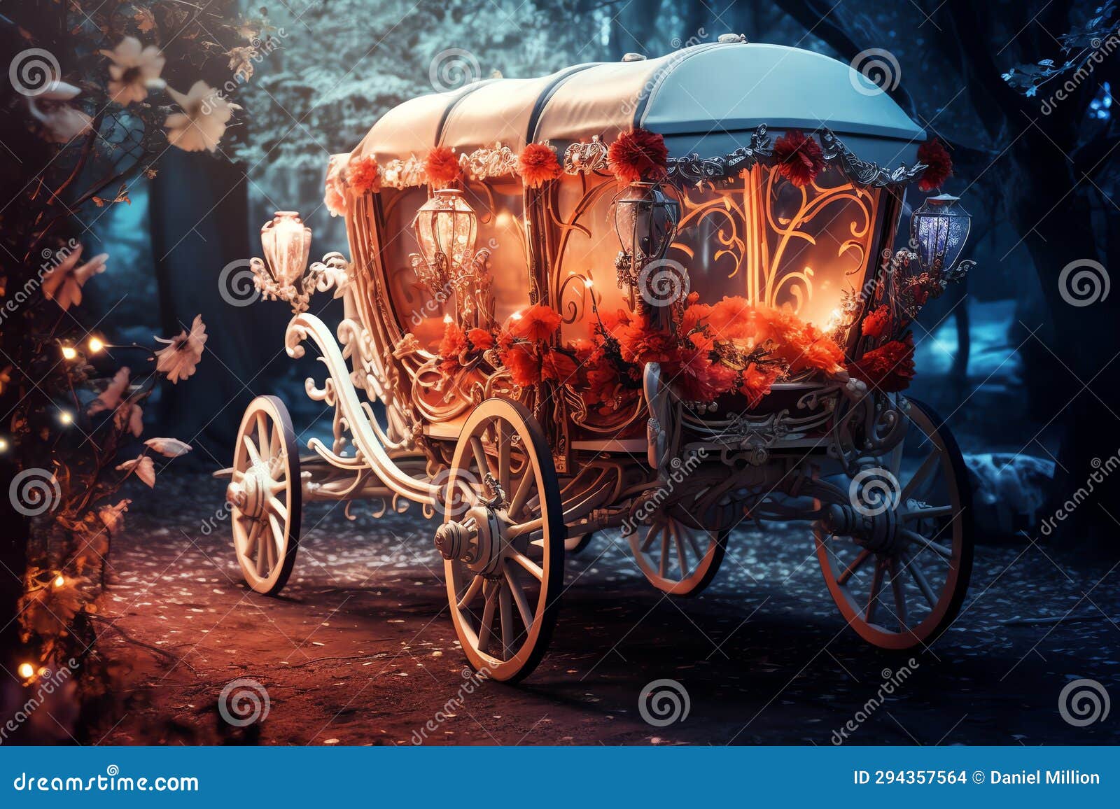 Charming Carriage Magical Fairytale World Stock Illustration ...