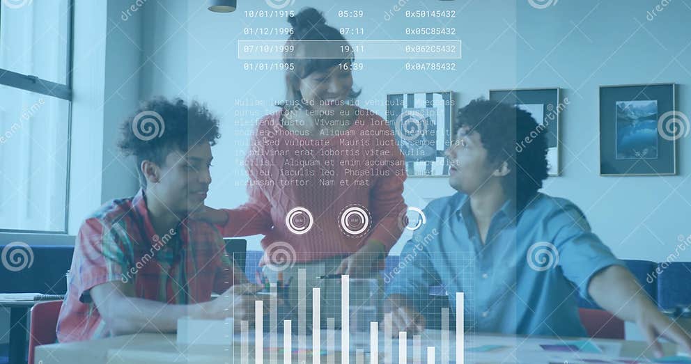 Image of Chart Processing Data Over Diverse Creatives Discussing at ...