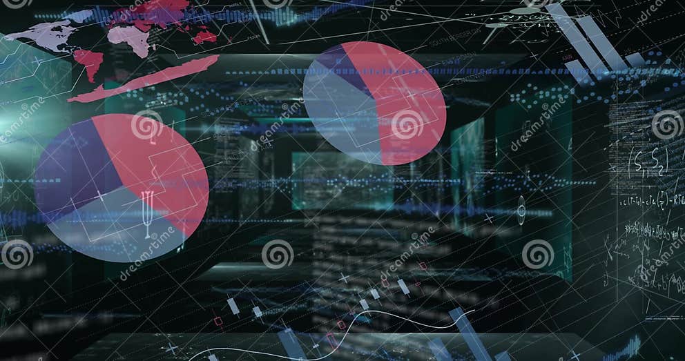 Image of Charts and Graphs Processing Data on Multiple Interface Screens Stock Photo - Image of ...