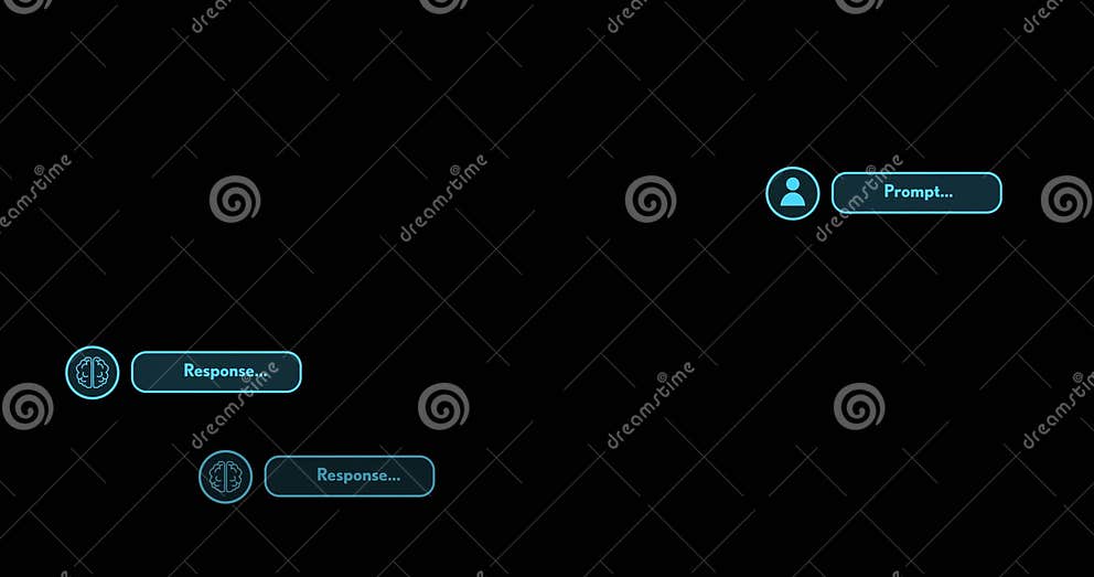 Image of Chat and Ai Data Processing Over Black Background Stock Photo ...