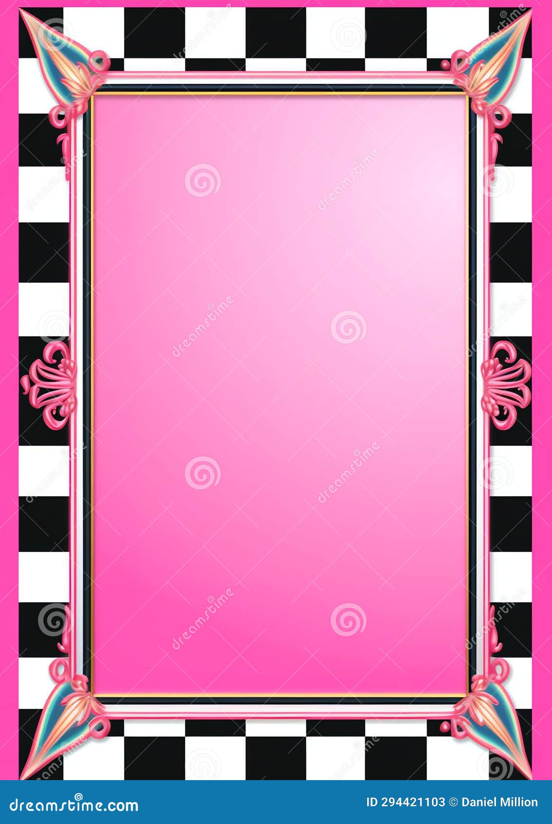 Checkerboard Pattern Frame 80s Retro Nostalgic Stock Illustration ...