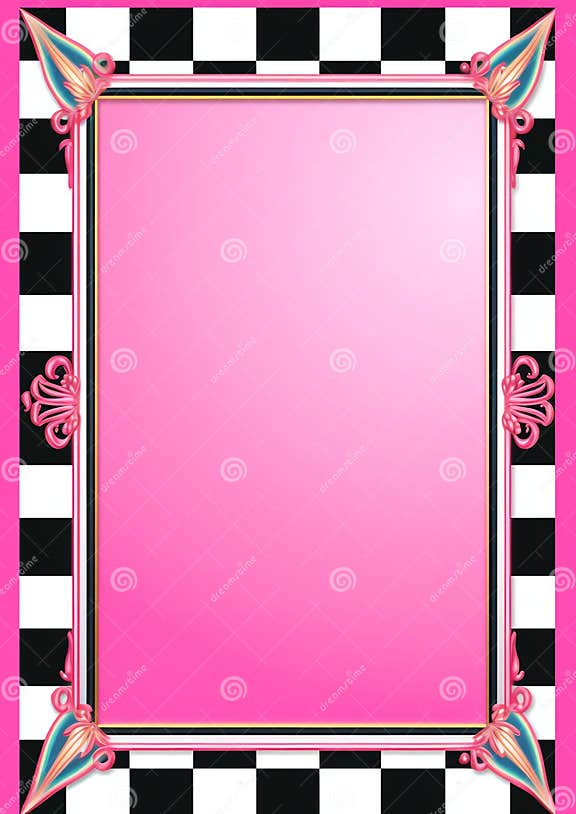 Checkerboard Pattern Frame 80s Retro Nostalgic Stock Illustration ...