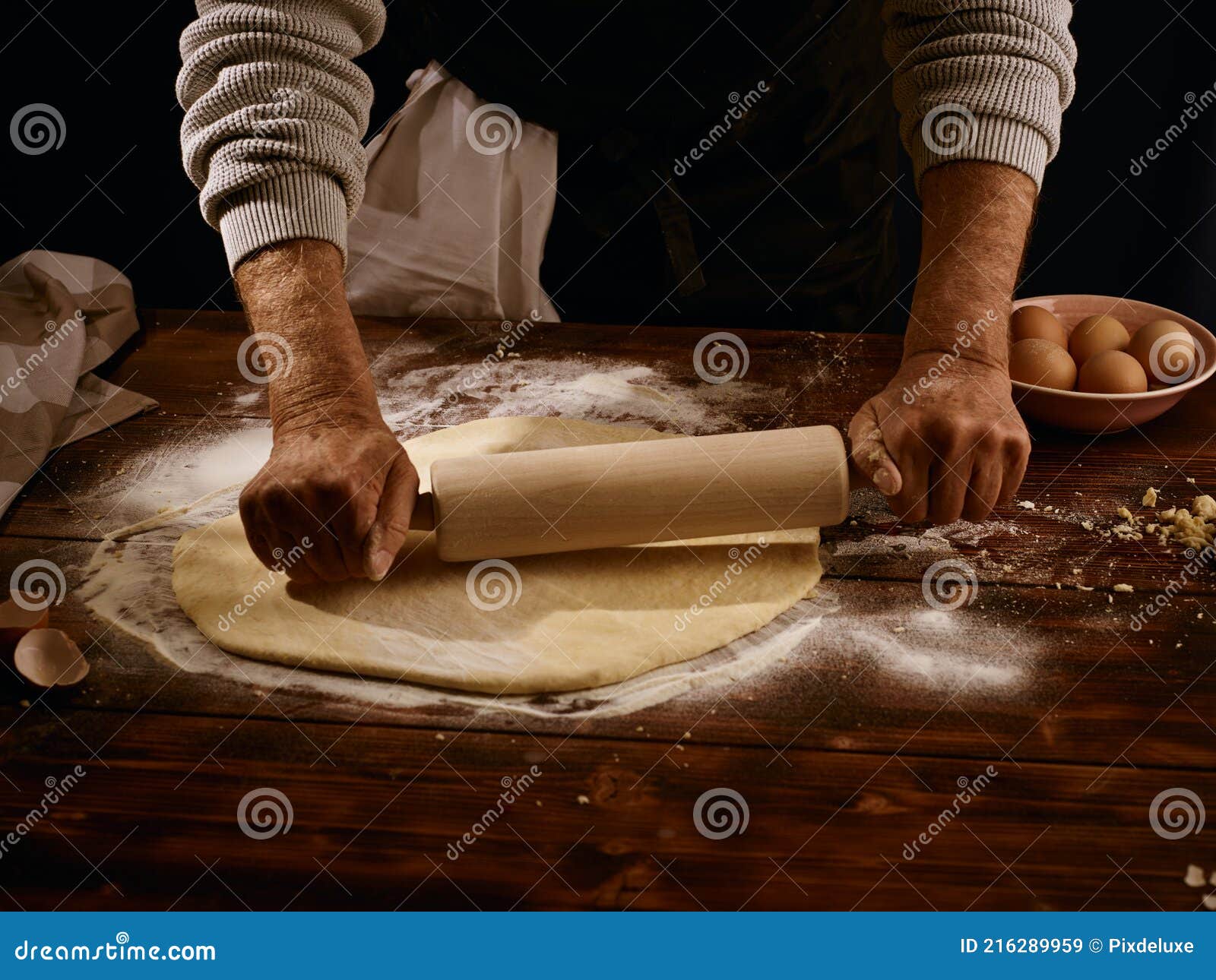Roll it out stock image. Image of dark, italy, fresh - 216289959