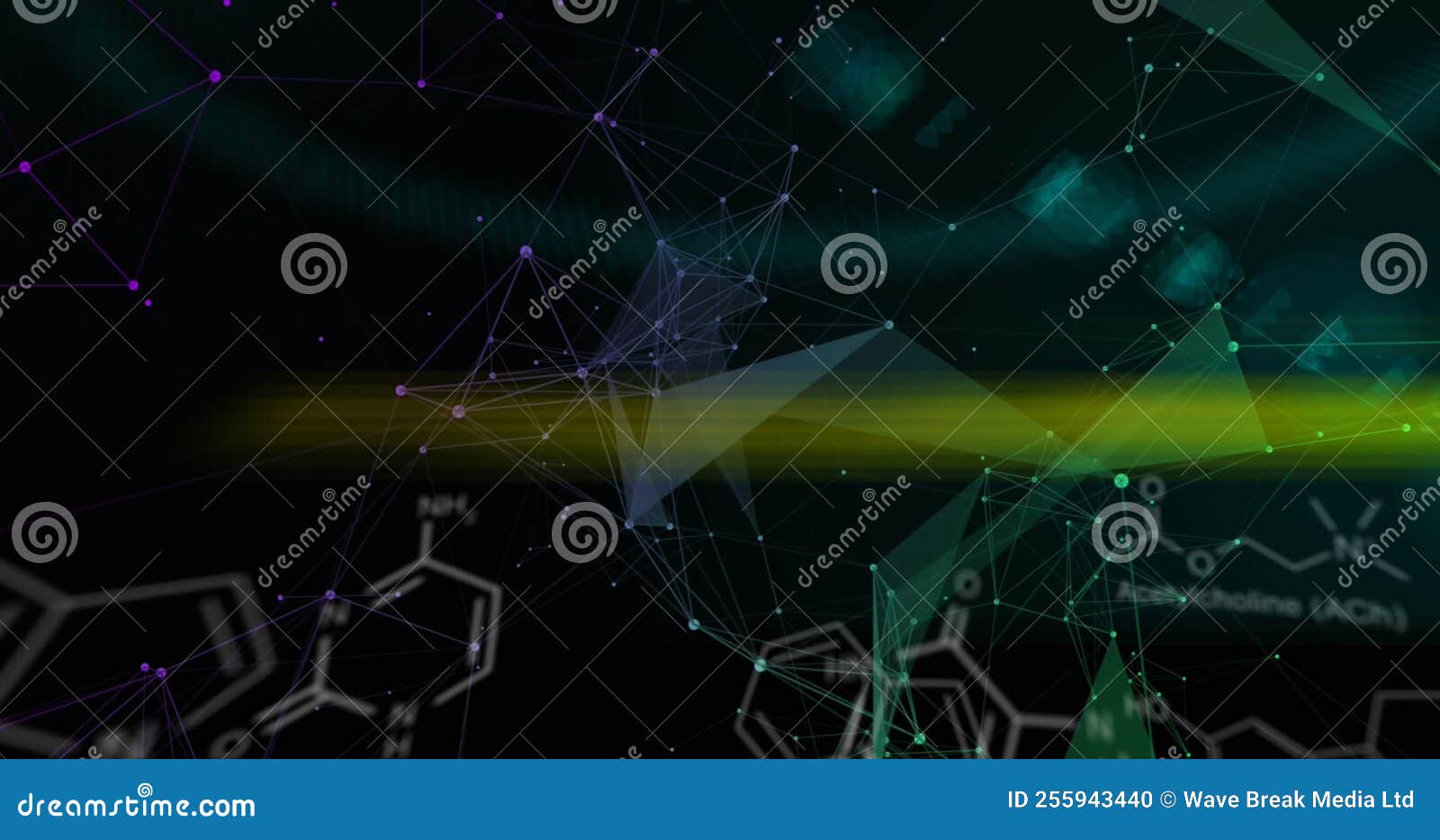 Image of Chemical Formulas and Scientific Data on Black Background ...
