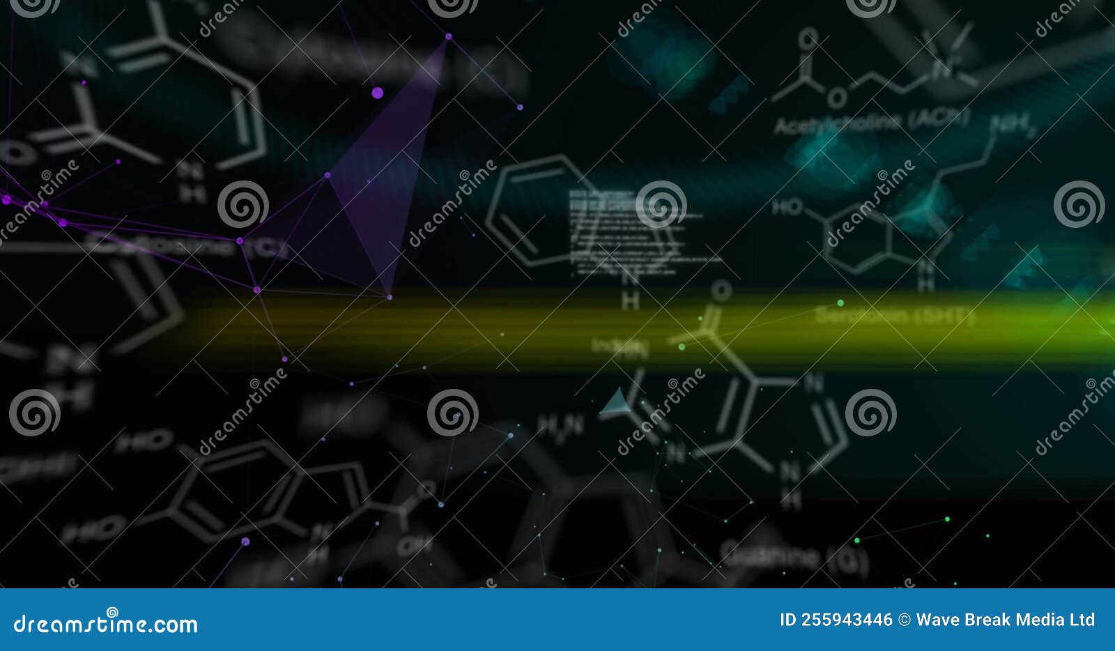 Image of Chemical Formulas and Scientific Data on Black Background ...