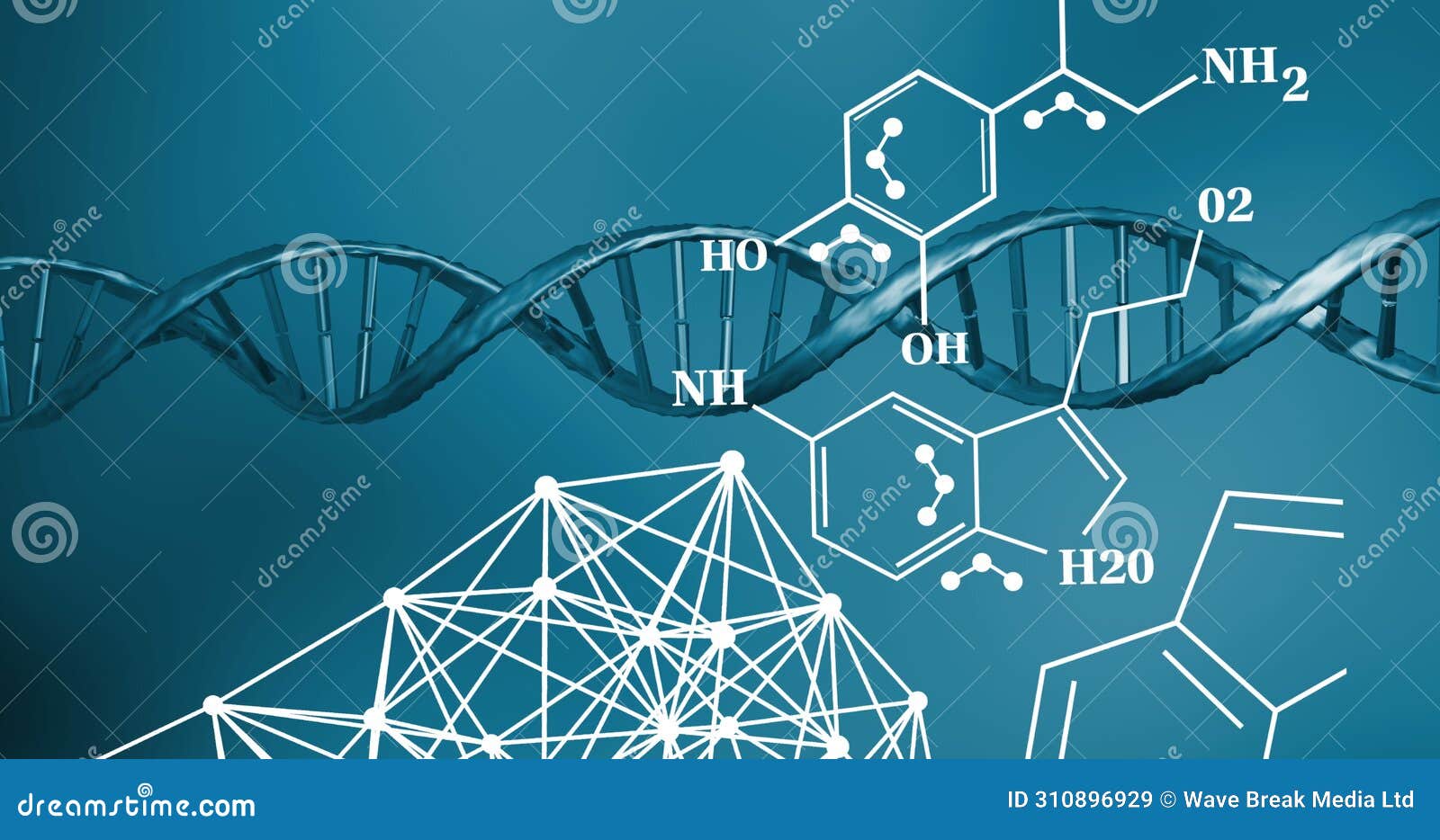 Image of Chemical Structures and Data Processing Over Dna Strand ...