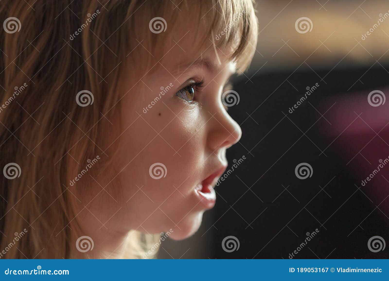 Image of a Child from Profile Stock Image - Image of princess, closeup ...