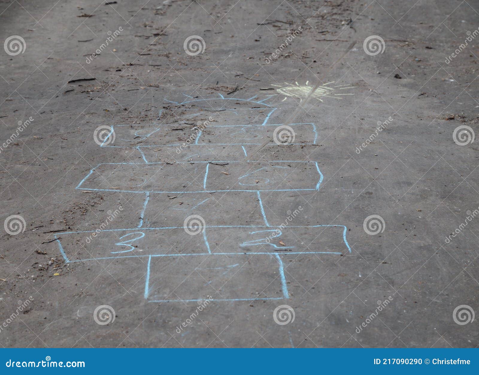 Image of Childrens Drawing on the Ground Stock Photo - Image of ...
